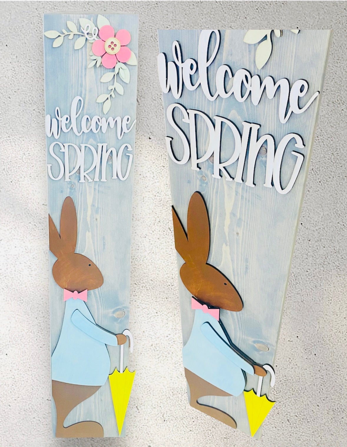 Welcome Spring-Boy Bunny Porch Leaner | CaliCo Innovations LLC